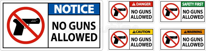 No Gun Rules Sign, Notice No Guns Allowed Stock Vector - Illustration ...