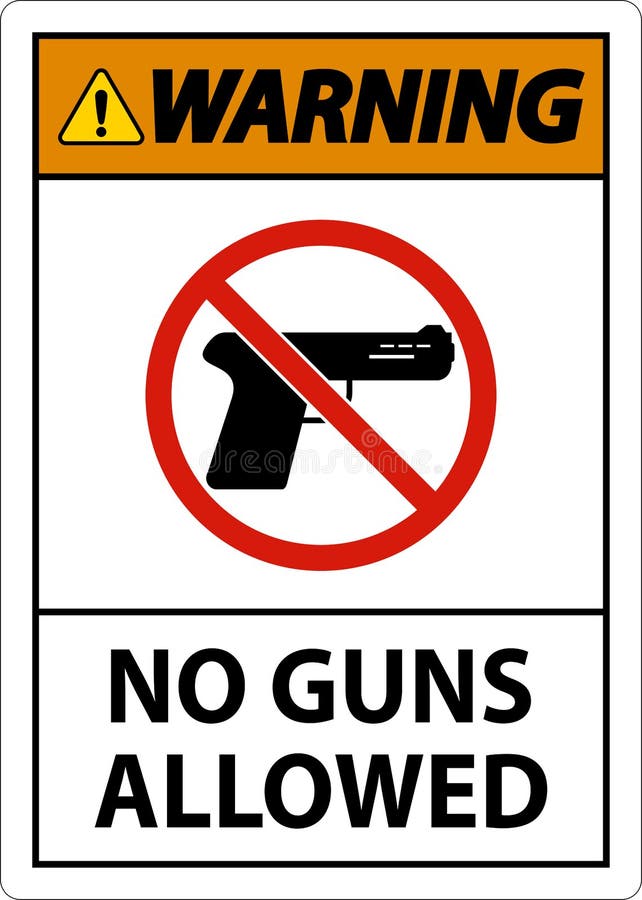 No Gun Rules Sign, Warning No Guns Allowed Stock Vector - Illustration ...