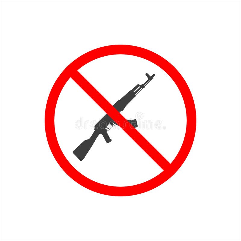 No Guns Sign with Automatic Rifle. Stock Vector - Illustration of ...