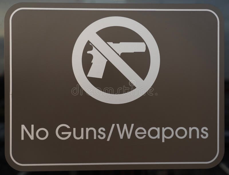 No Guns or Weapons Sign stock photo. Image of drive - 166555208