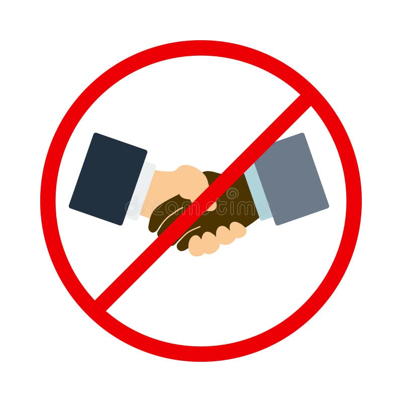 No Hand Shake Icon stock vector. Illustration of covid - 206038628