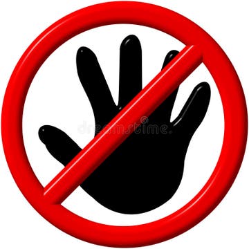 No hand sign stock illustration. Illustration of prints - 7582161