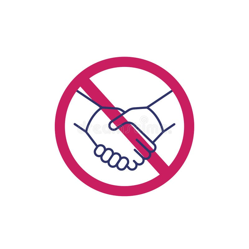No Handshake Icon, Shaking Hands Forbidden Sign Stock Vector ...