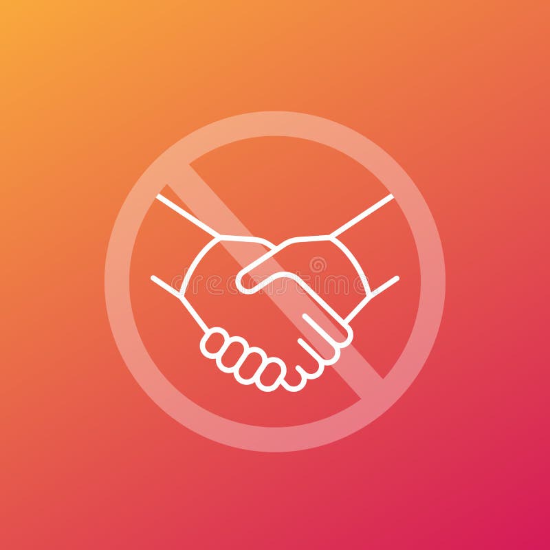 No Handshake Sign, Stop Shaking Hands Icon Stock Vector - Illustration ...