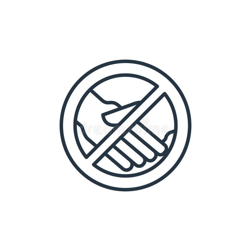 No Handshake Vector Icon Isolated on White Background. Outline, Thin ...