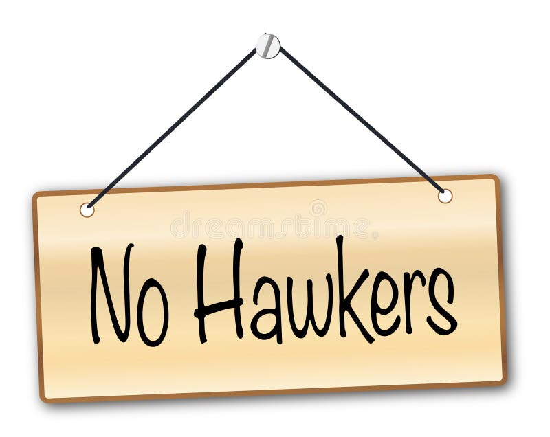 No Hawkers Sign stock vector. Illustration of sign, plank - 114455397