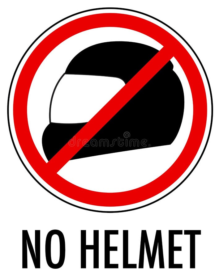 No Helmet Sign Isolated on White Background Stock Vector - Illustration ...