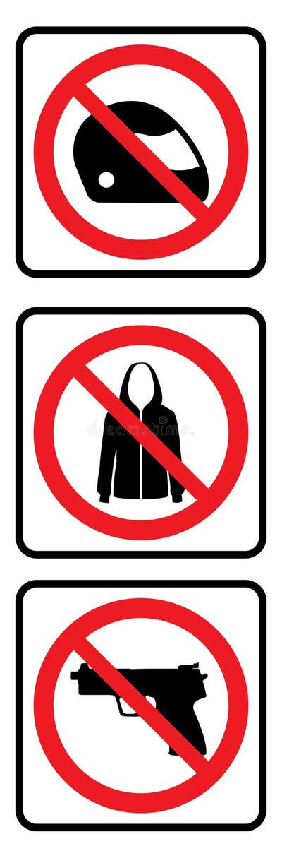 No Helmet Sign, No Jacket Sign and No Gun Sign Stock Vector ...