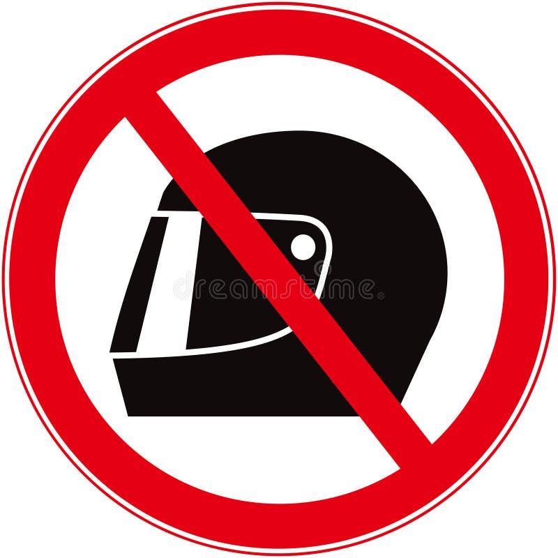 No helmet sign stock illustration. Illustration of prohibited - 305548033