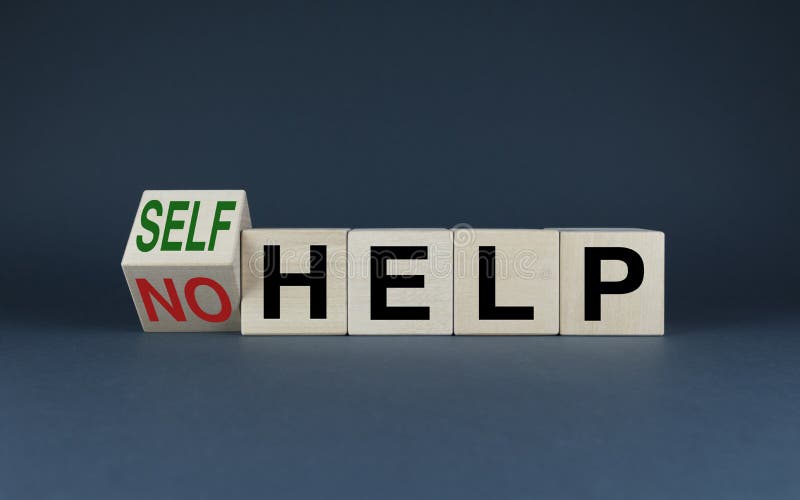 No Help or Self Help. Cubes Form Words No Help or Self Help Stock ...