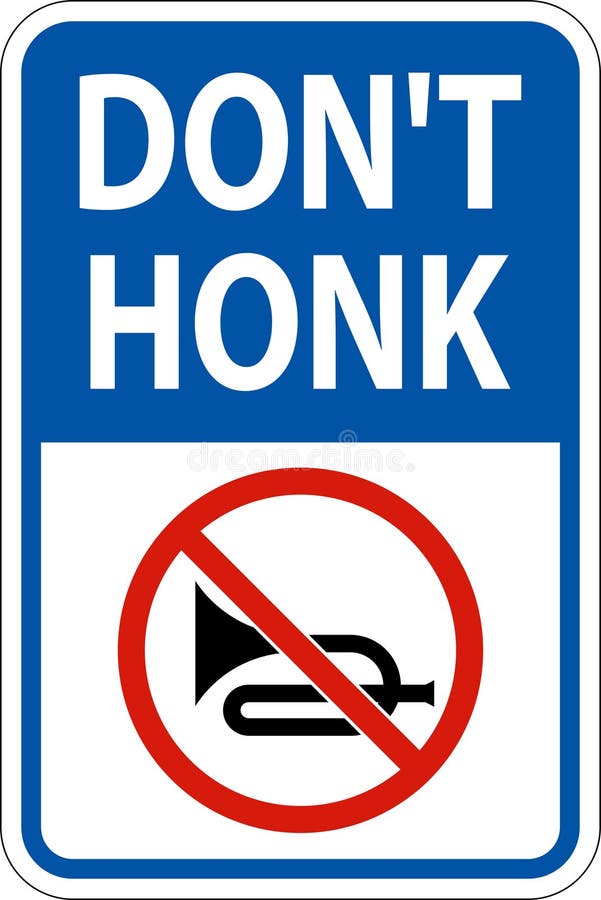 No Honking Sign Don T Honk on White Background Stock Vector ...