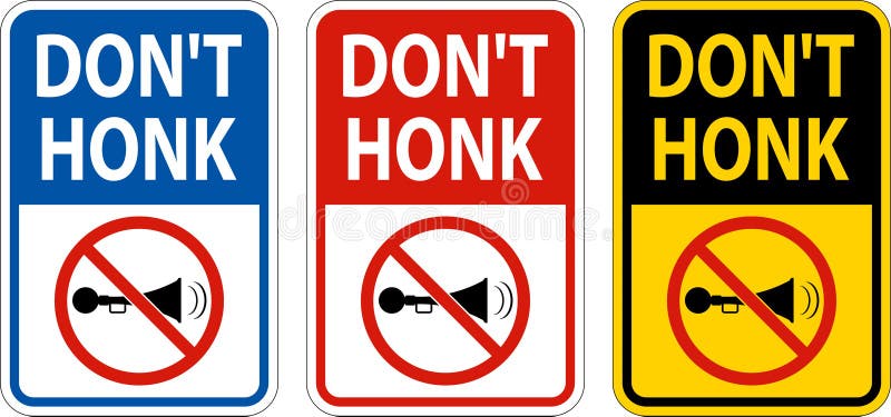 No Honking Sign Don T Honk on White Background Stock Vector ...