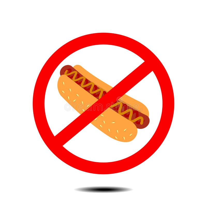 No hot dog stock vector. Illustration of mark, equipment - 81462531