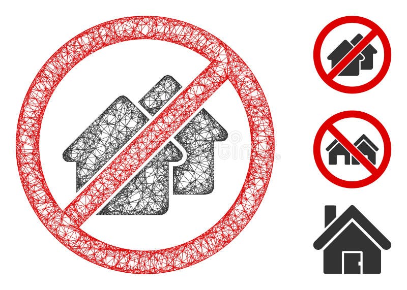 No Houses Polygonal Web Vector Mesh Illustration Stock Illustration ...
