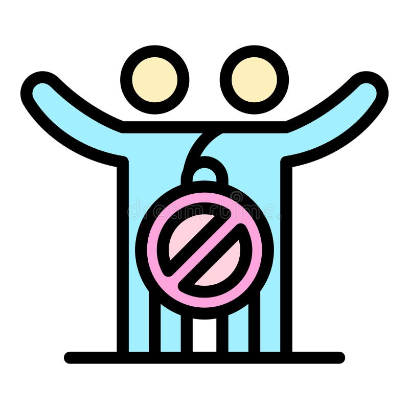 No Hugs Icon Color Outline Vector Stock Vector - Illustration of ...
