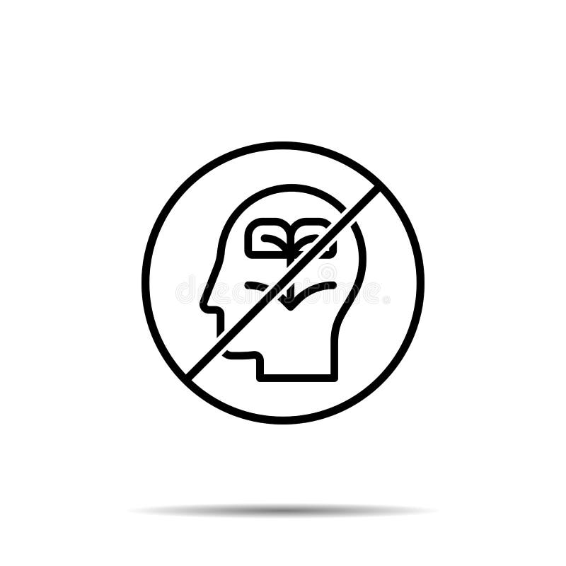 No Human, Brain, Education, Idea, Learning Icon. Simple Thin Line ...