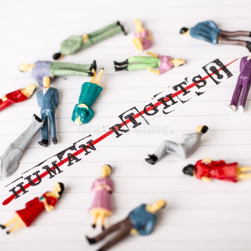 No Human Rights, Strikethrough Text on Paper Stock Image - Image of ...