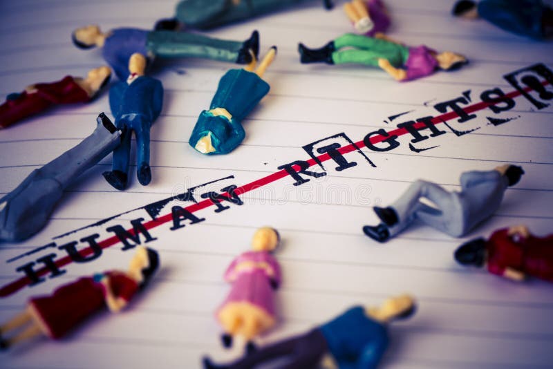 No Human Rights, Strikethrough Text on Paper Stock Photo - Image of ...