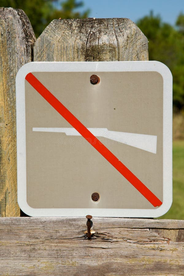 No Hunting Sign - Picture of a Rifle Gun Stock Photo - Image of google ...