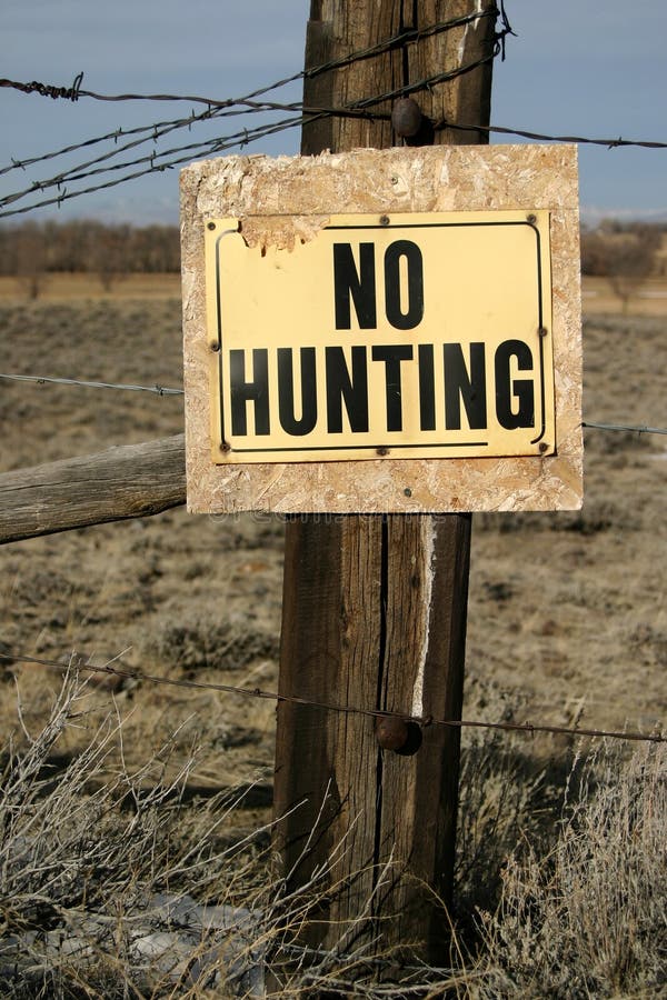 No Hunting Sign stock photo. Image of legal, yellow, country - 493766