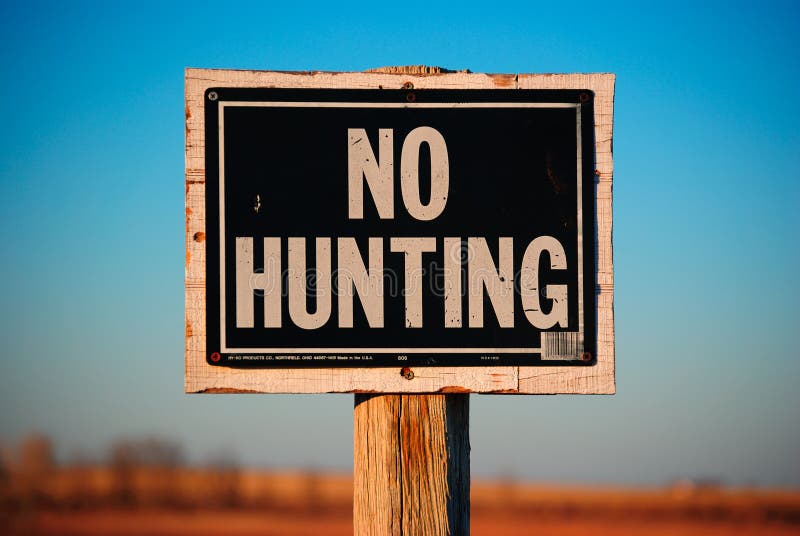 No Hunting Sign stock photo. Image of legal, yellow, country - 493766