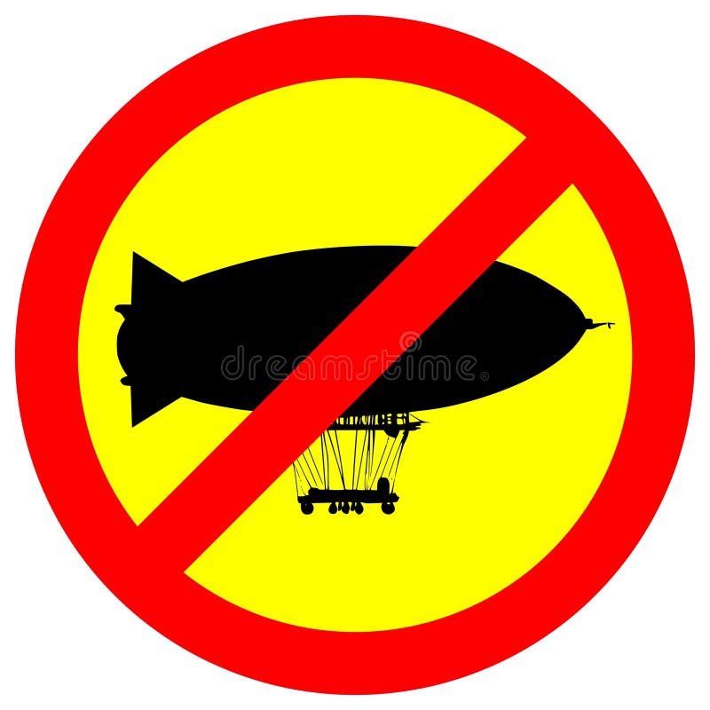 No Hydrogen Powered Blimp Zeppelin Warning Sign Vector Design Graphics ...
