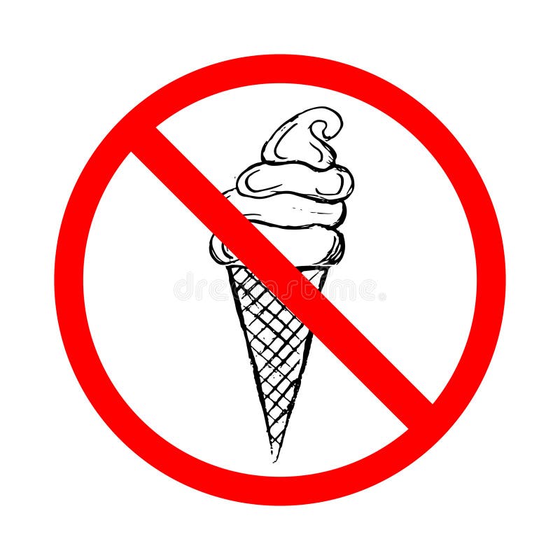 No Ice-cream Sign Vector Illustration Stock Vector - Illustration of ...