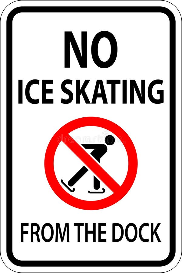 No Ice skating Sign stock vector. Illustration of dangerous - 297476691