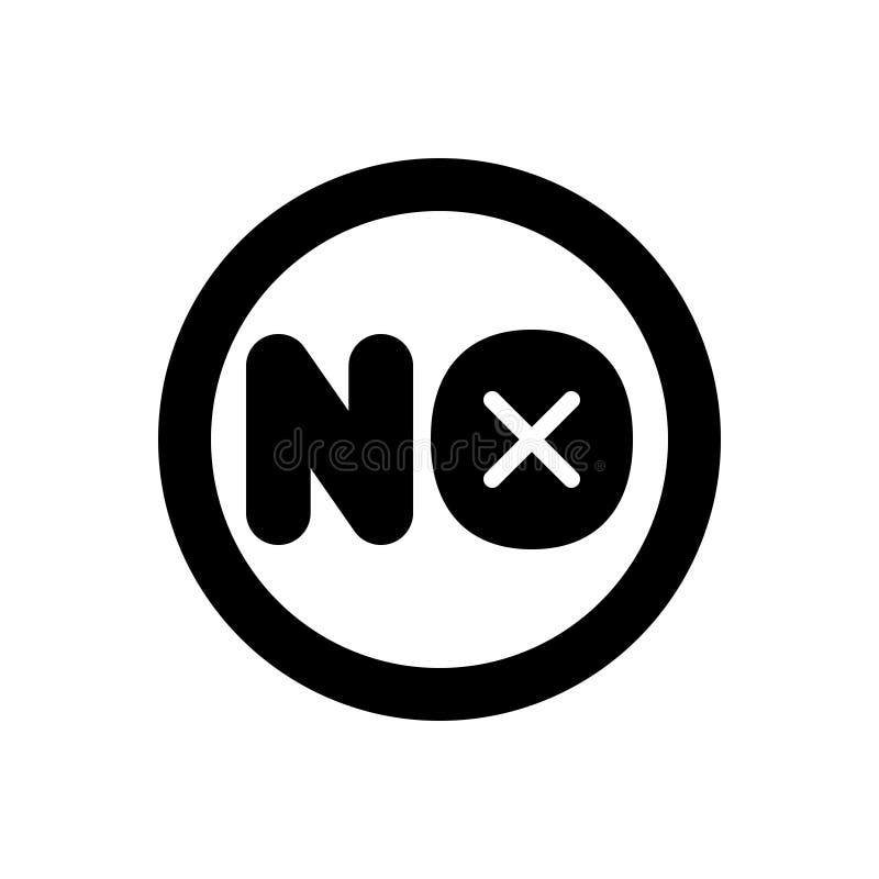 Black Solid Icon for No, Nope and Ban Stock Vector - Illustration of ...