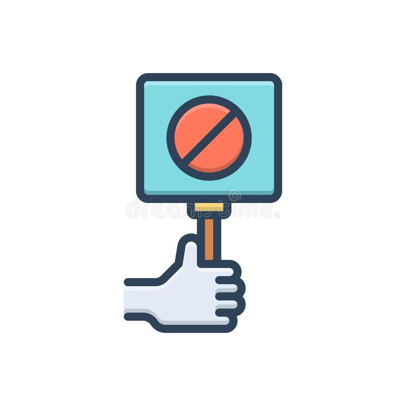 Color Illustration Icon for No, Not and Nope Stock Illustration ...