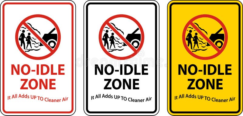 No Idle Zone Sign on White Background Stock Vector - Illustration of ...