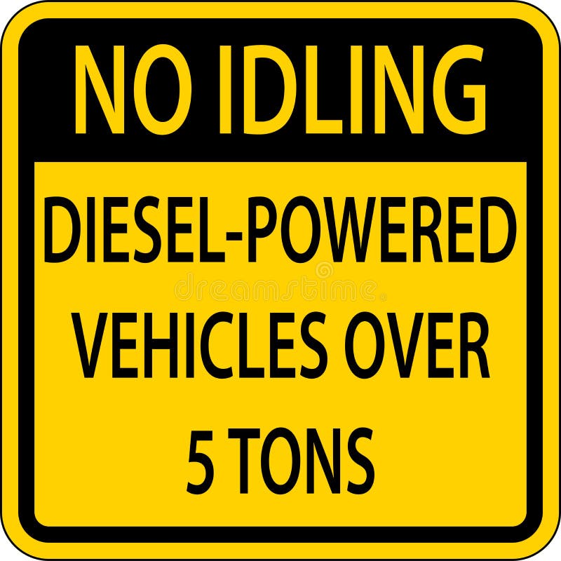 No Idling Diesel Vehicles Sign on White Background Stock Vector ...
