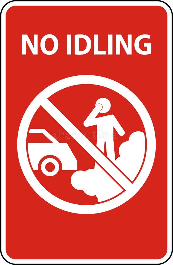 No Idling Sign on White Background Stock Vector - Illustration of ...