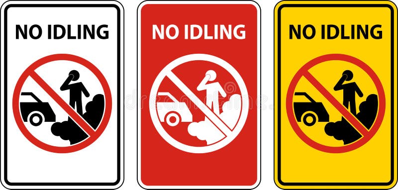 No Idling Sign on White Background Stock Vector - Illustration of ...