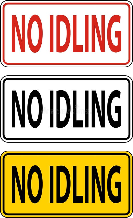 No Idling Sign on White Background Stock Vector - Illustration of ...