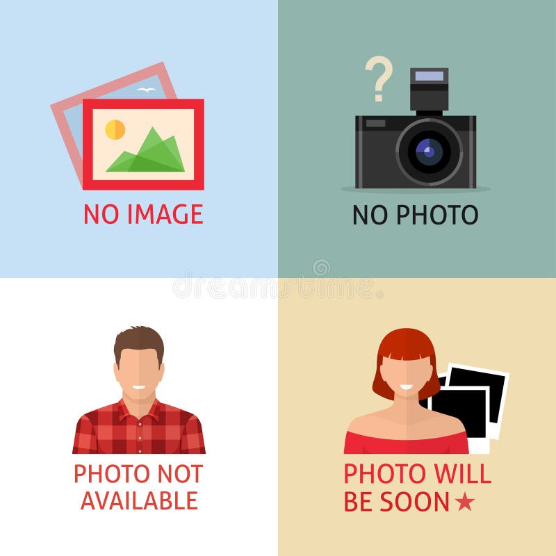 No Image or Photo Signs for Web Page. Stock Vector - Illustration of ...