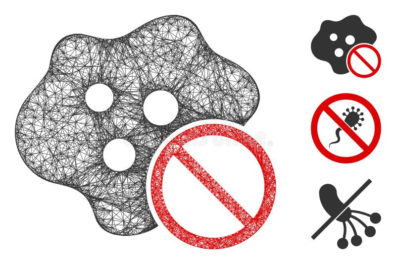 No Infection Polygonal Web Vector Mesh Illustration Stock Illustration ...