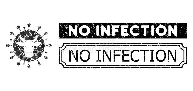 No Infection Textured Seal with Notches and Cattle Flu Virus Mosaic of ...