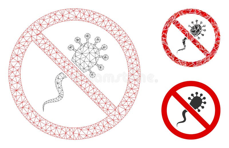 No Infection Vector Mesh Carcass Model and Triangle Mosaic Icon Stock ...