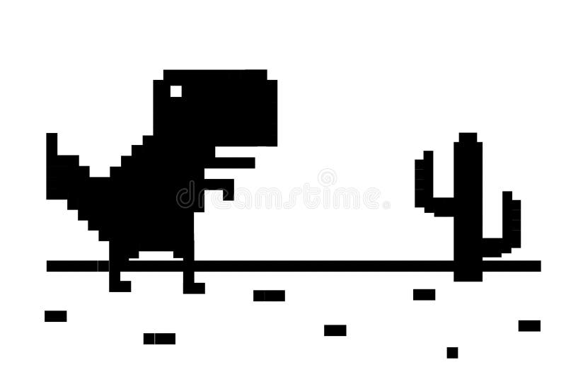 No Internet Connection Pixel Dinosaur Offline Art Bad Connection Stock ...