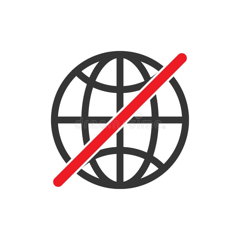 Internet Connection Ban Icon. Internet is Prohibited. No Internet ...