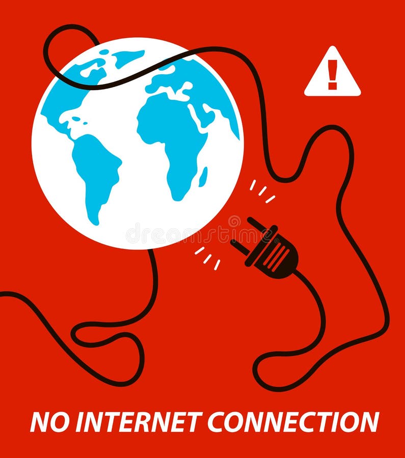 No Internet Connection Vector Concept Poster or Banner with Unplugged ...