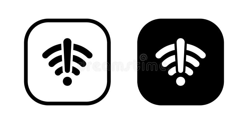 No Internet Connection, Wifi Off Icon Vector on Square Button Stock ...