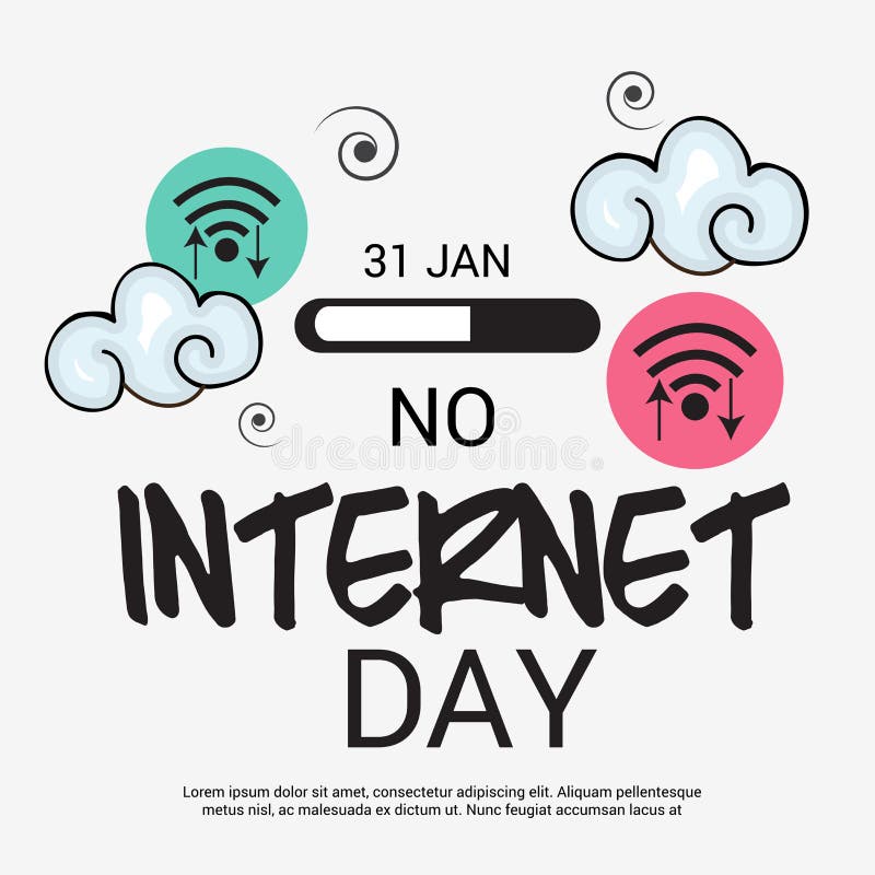 No Internet Day stock illustration. Illustration of luck - 84146564