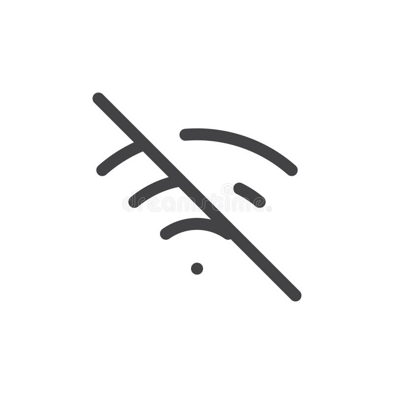 No Internet Icon Thin Outline Art Symbol Stock Vector - Illustration of ...