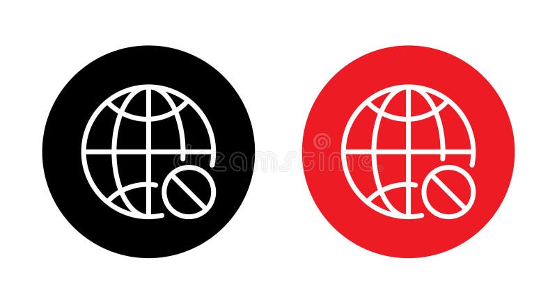 No Internet, Offline Globe Icon. Off Connection Concept Stock Vector ...
