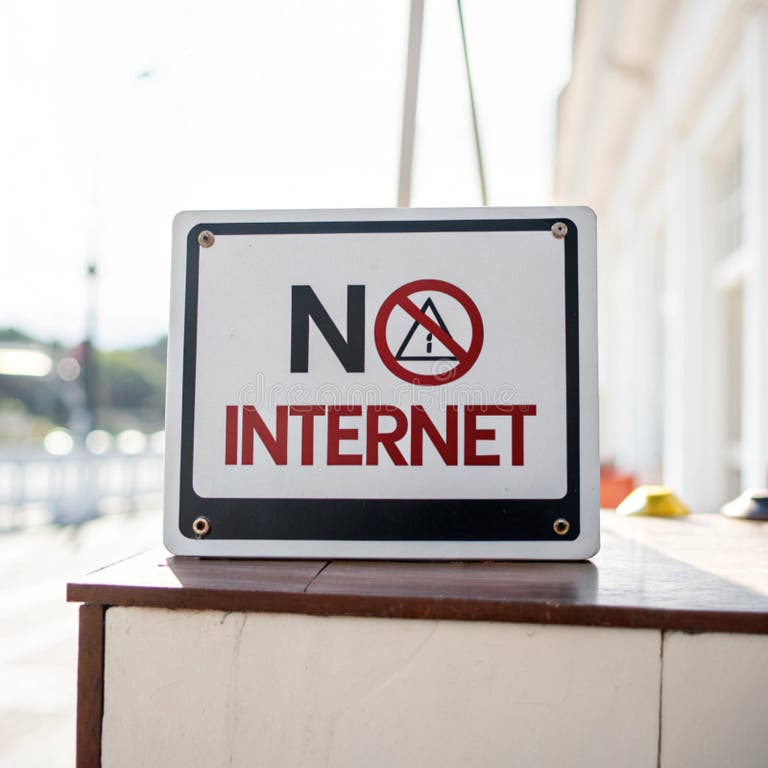 No Internet Sign Isolated on White Background Stock Illustration ...