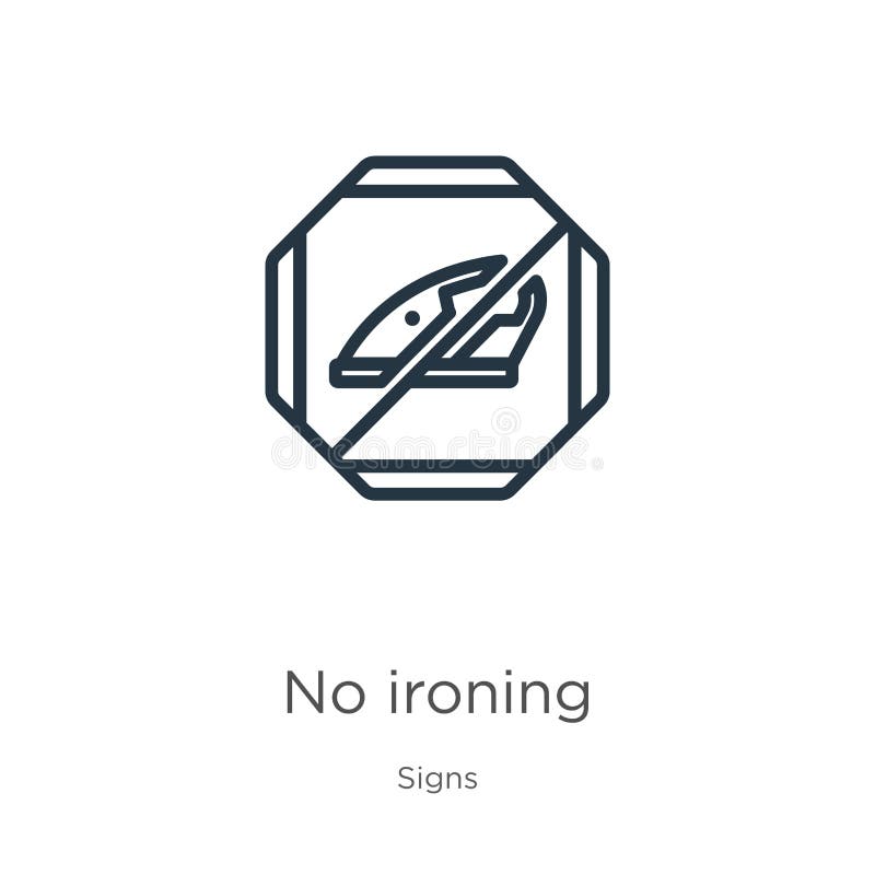 No Ironing Icon. Thin Linear No Ironing Outline Icon Isolated on White ...