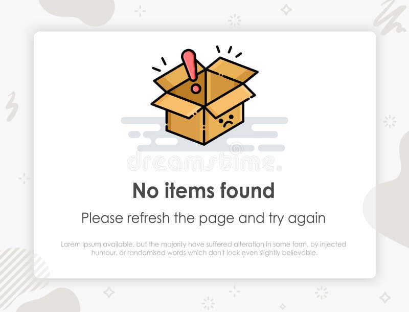 No Items Found. Something Went Wrong Stock Vector - Illustration of ...