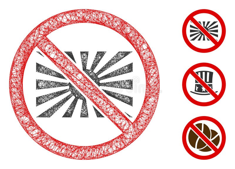 No Japanese Polygonal Web Vector Mesh Illustration Stock Illustration ...